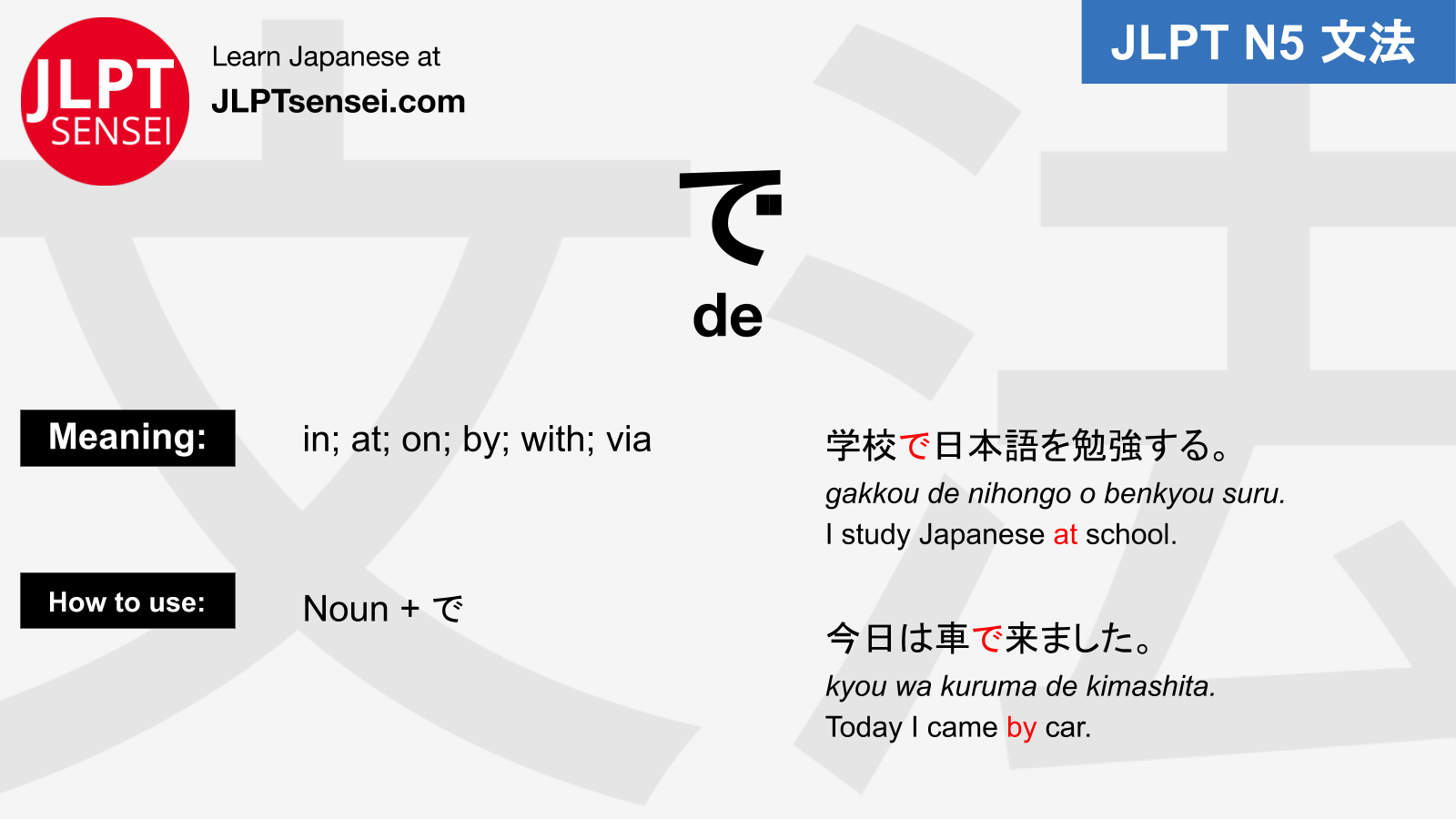 Gram tica JLPT N5 de Particle Meaning Guiadejapones
